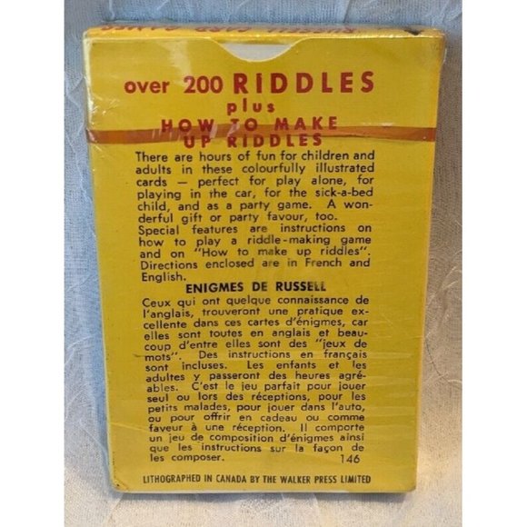 Russell Athletic | Games | Nos Russells Riddles Card Games Sealed Vtg ...